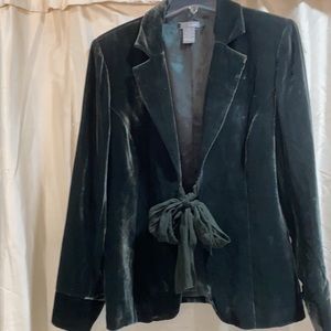 Cupio | Jackets & Coats | Cupio Velvet Jacket Rayon Silk Dark Green ...